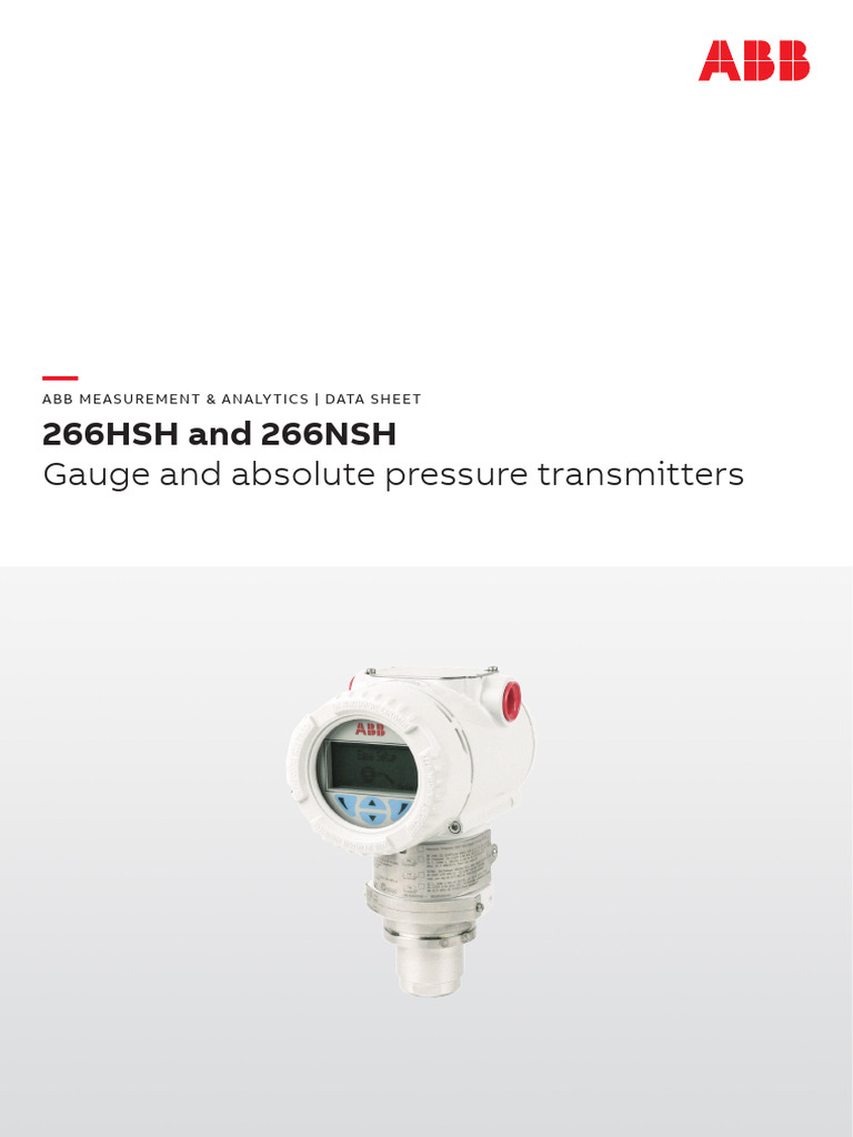 ABB 266HSH/NSH Pressure Transmitters | PDF | Pascal (Unit) | Pressure