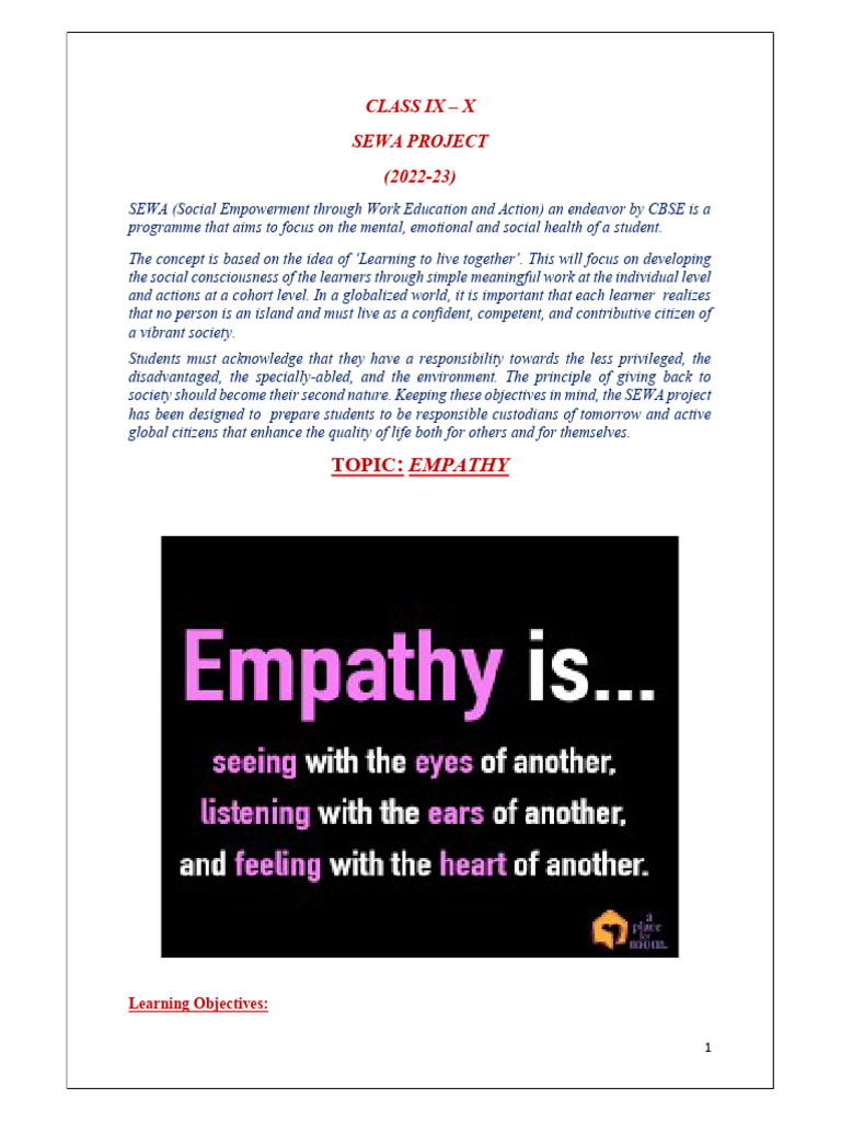 Sewa Ix-X | PDF | Learning | Empathy