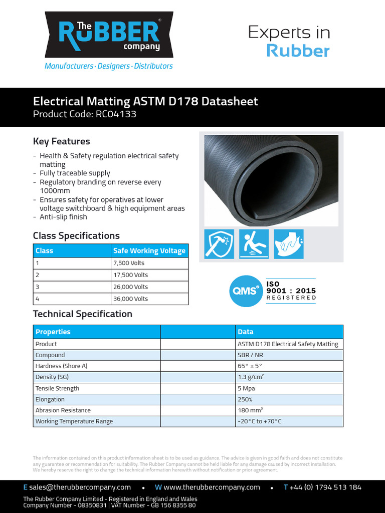 RC04133 Electrical Matting ASTM D178 | PDF | Materials Science | Building Engineering