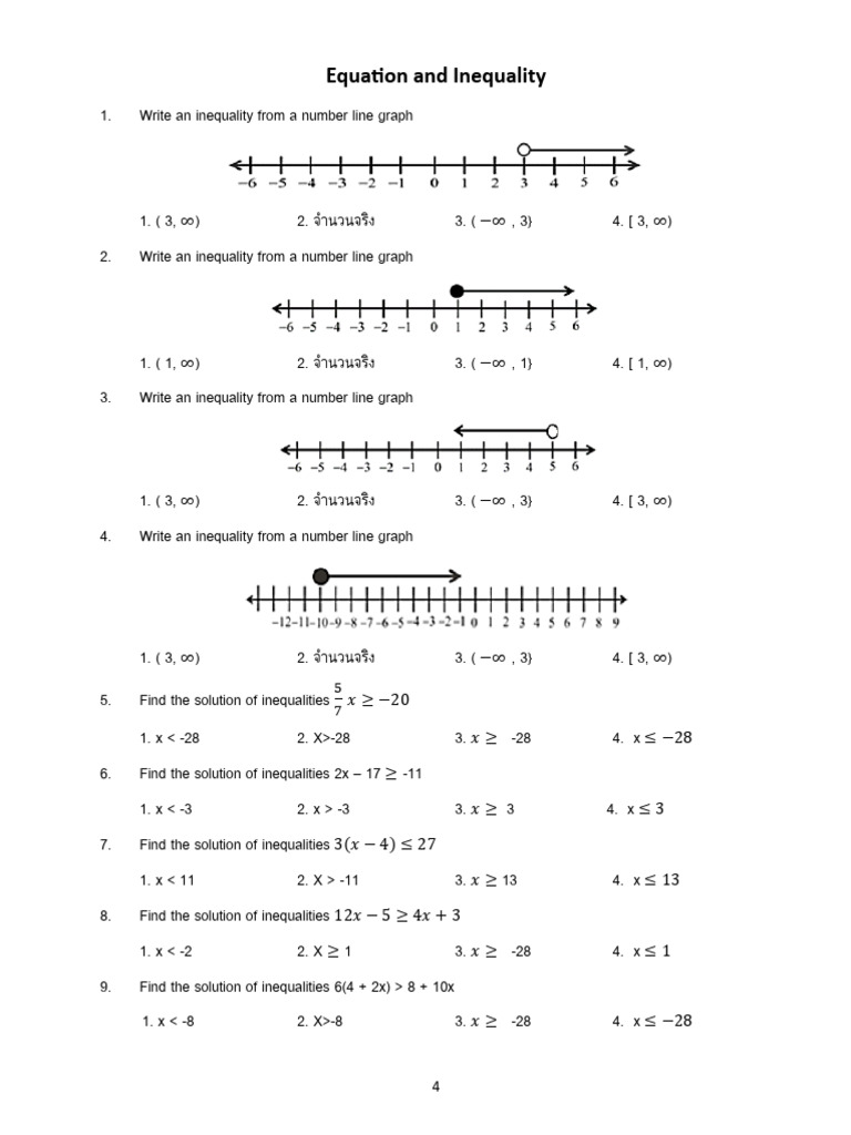 02 Inequality (หน้า4-6) | PDF | Inequality (Mathematics)
