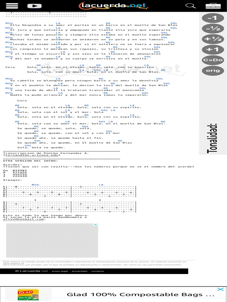 EN EL MUELLE DE SAN BLAS, Maná Acordes | PDF