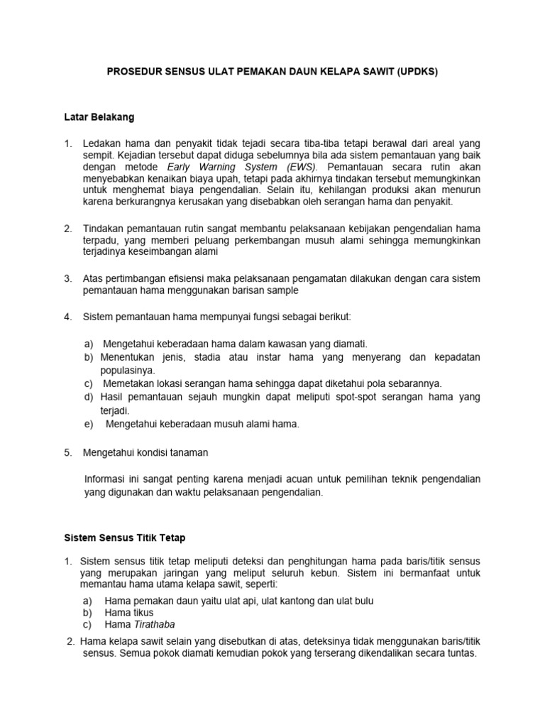 Prosedur Sensus Hama Dan Form Lapangan | PDF