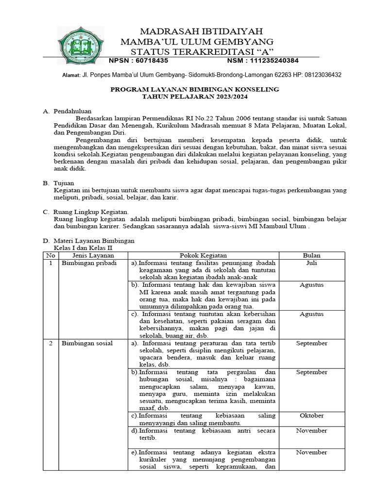 54 Program Layanan BK-sip | PDF | Ilmu Sosial