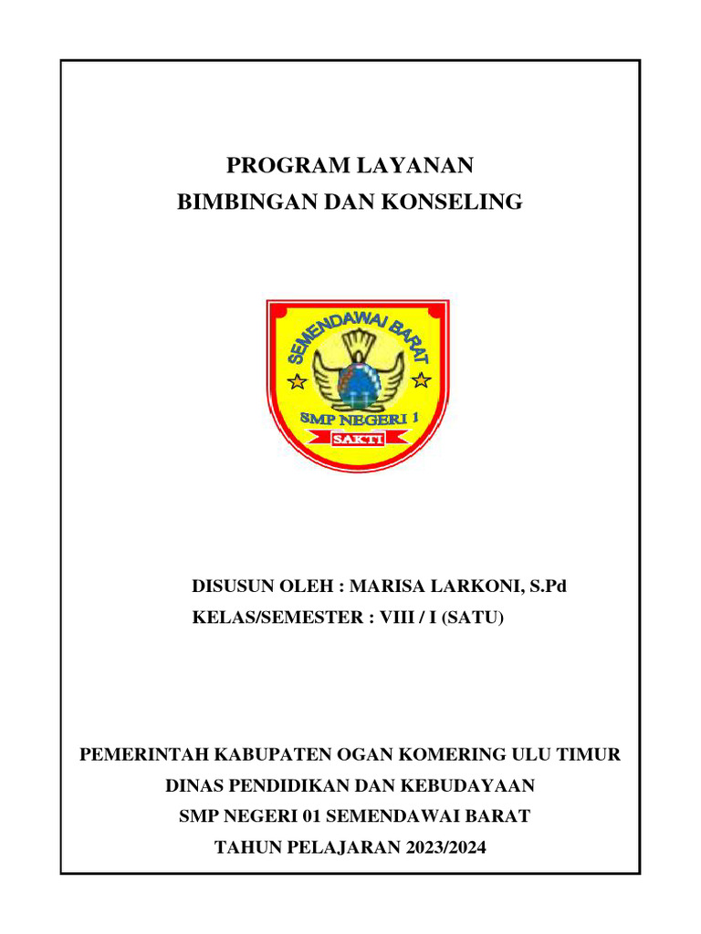 Program BK Kelas 8 (SMT 1) TA 2023-2024 | PDF