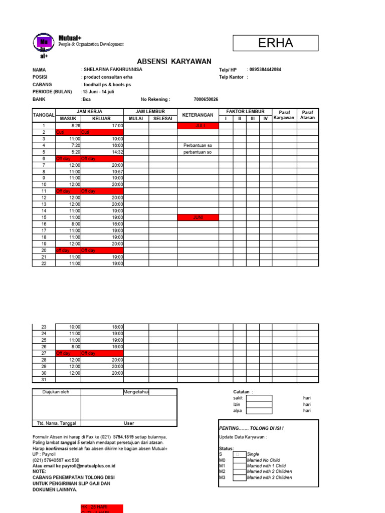 Form Absen Fix | PDF