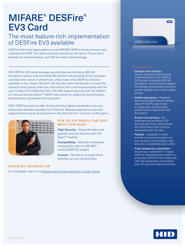 HID 800 Series MIFARE DESFire EV3 Card - Datasheet - English | PDF ...