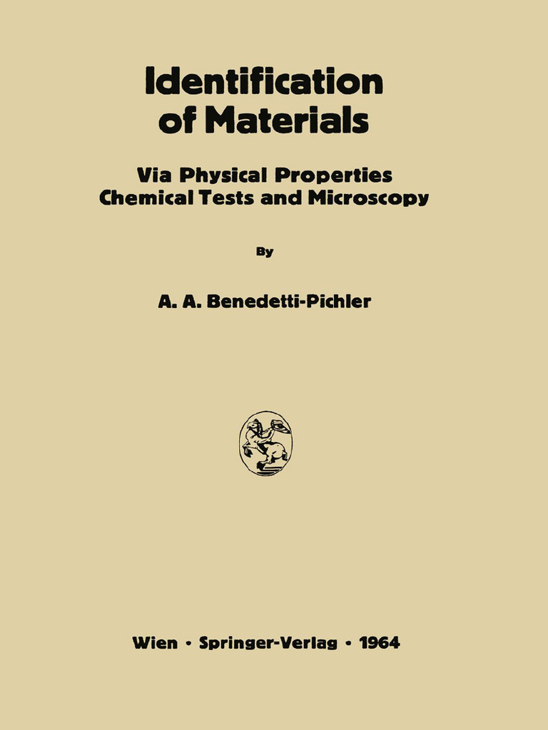 Benedetti Pichler1964 | PDF | Chemical Substances | Materials