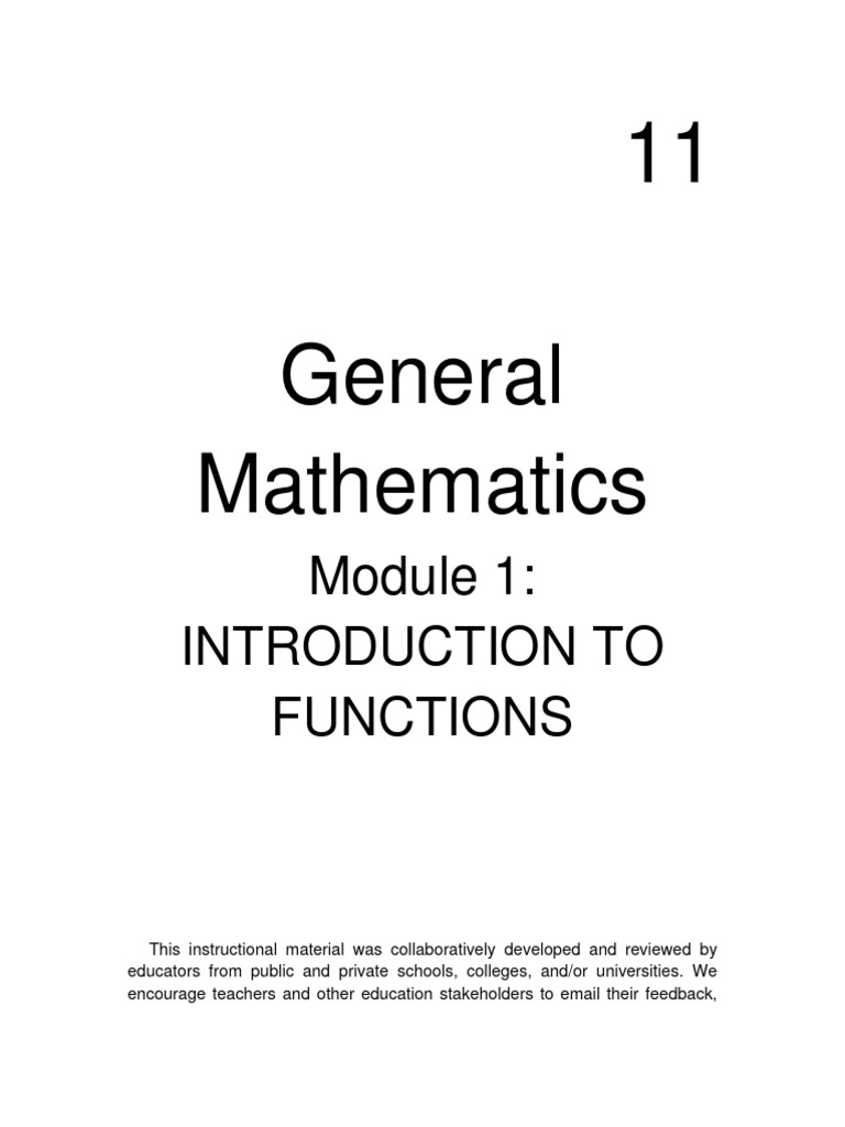 General Math Module 1-5 (3) | PDF | Function (Mathematics) | Water