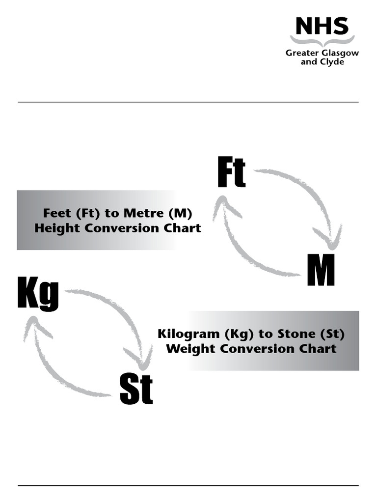 Height and Weight Conversion Chart | PDF | Pound (Mass) | Probability ...