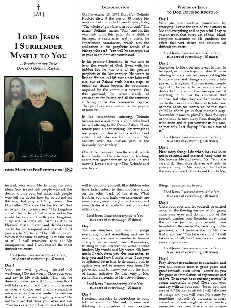 Sn2 Surrender Novena | PDF | Lord's Prayer | Jesus