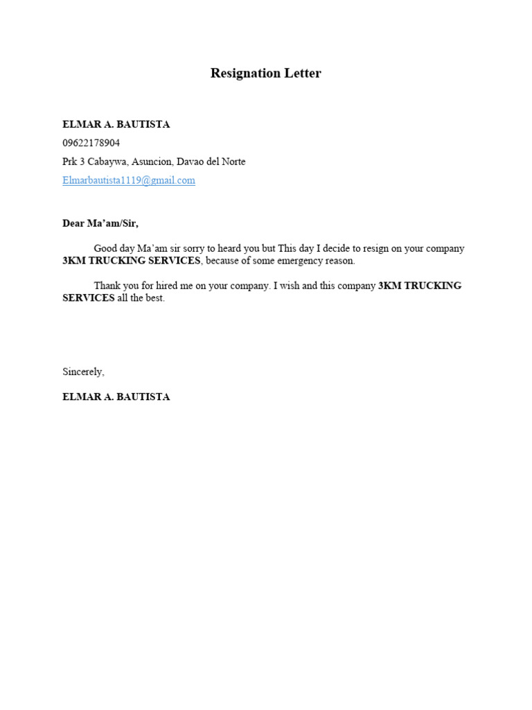 Resignation Letter | PDF