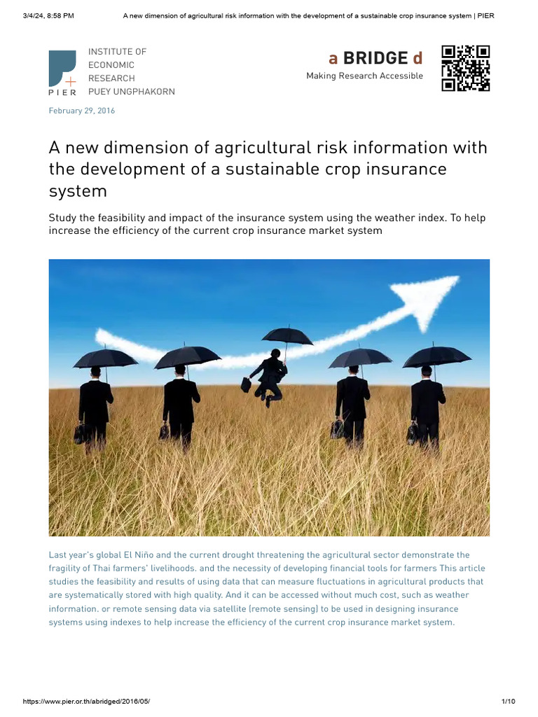 A new dimension of agricultural risk information with the development ...