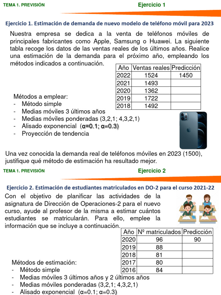 Ejercicios Tema 1 | PDF | Métodos y materiales de enseñanza