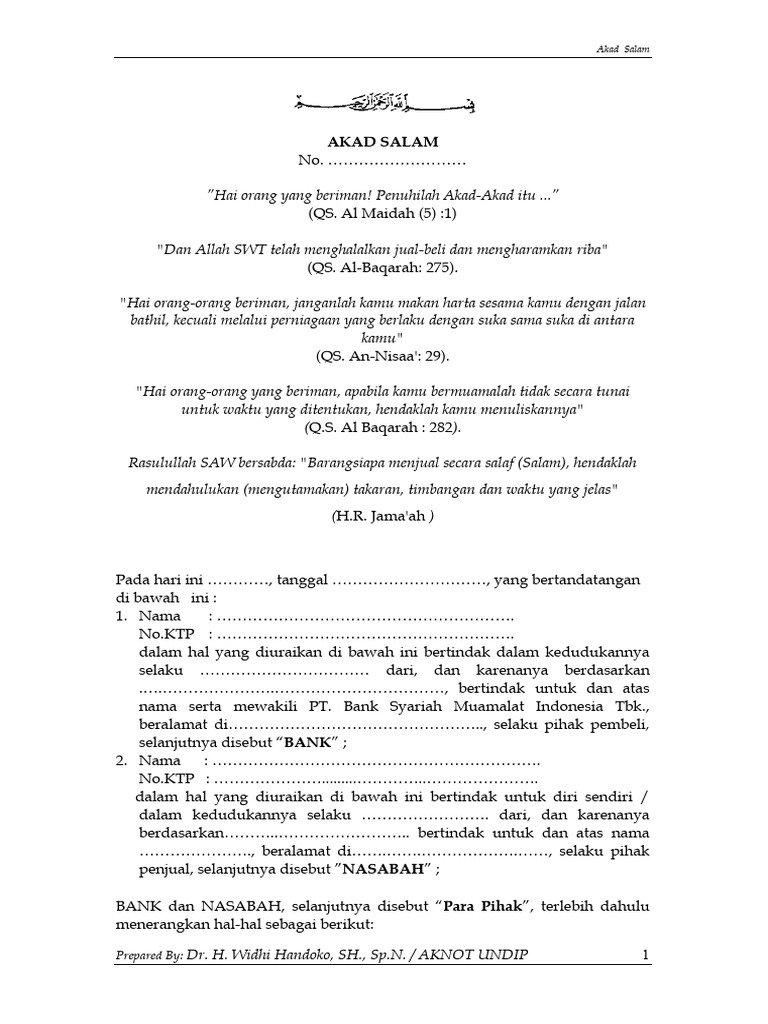 Panduan Lengkap Akad Salam Syariah | PDF
