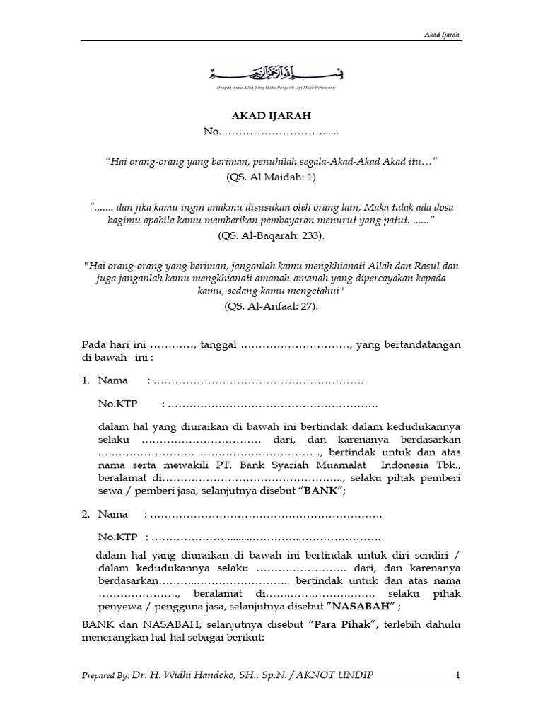 Akad - Ijarah - Final | PDF