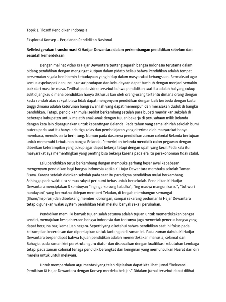 Eksplorasi Konsep - FIlosofi Pendidikan Indonesia Topik 1 | PDF | Agama ...