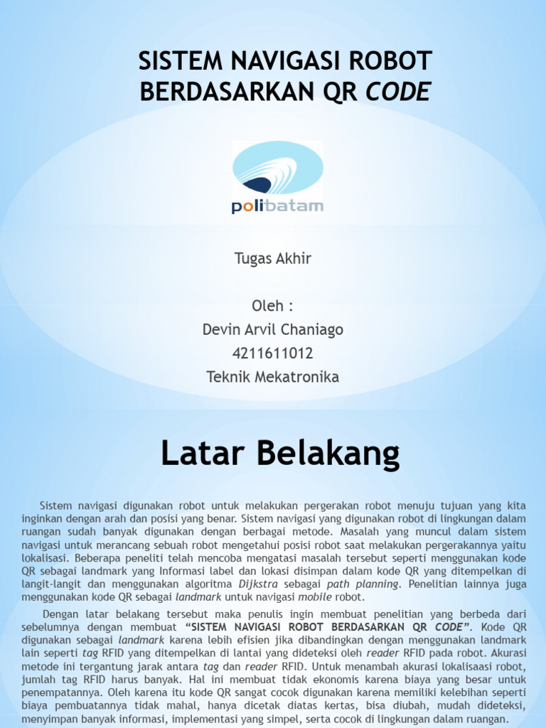 Sistem Navigasi Robot Berdasarkan QR Code | PDF | Metode & Bahan Ajar | Komputer