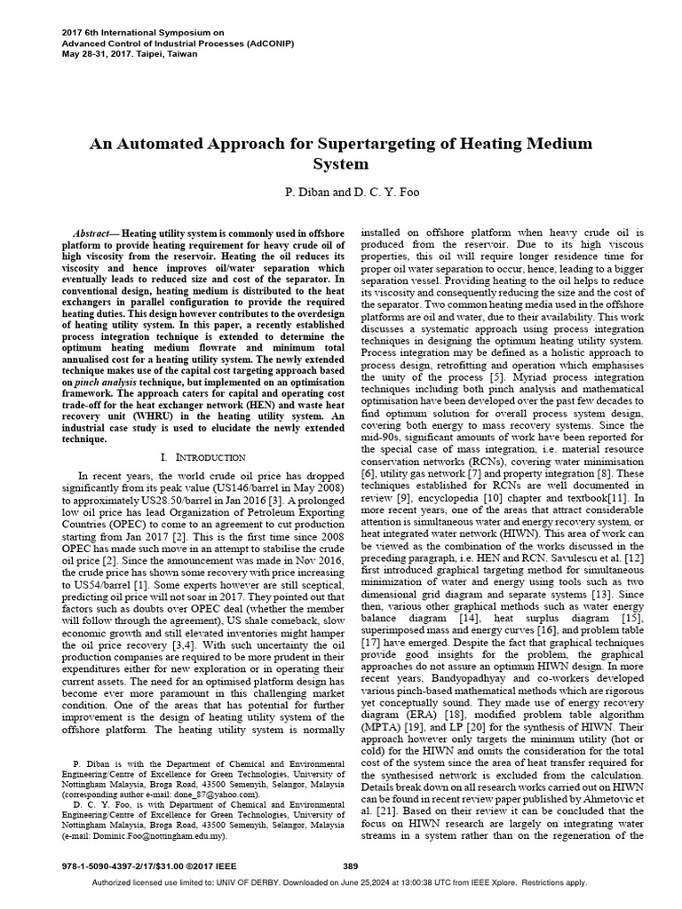Diban-An Automated Approach For Supertargeting of Heating Medium System ...