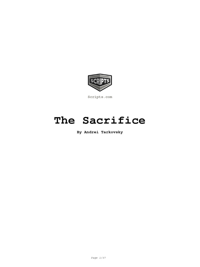The Sacrifice 1986 Andrei Tarkovsky Pdf Lord S Prayer Thou