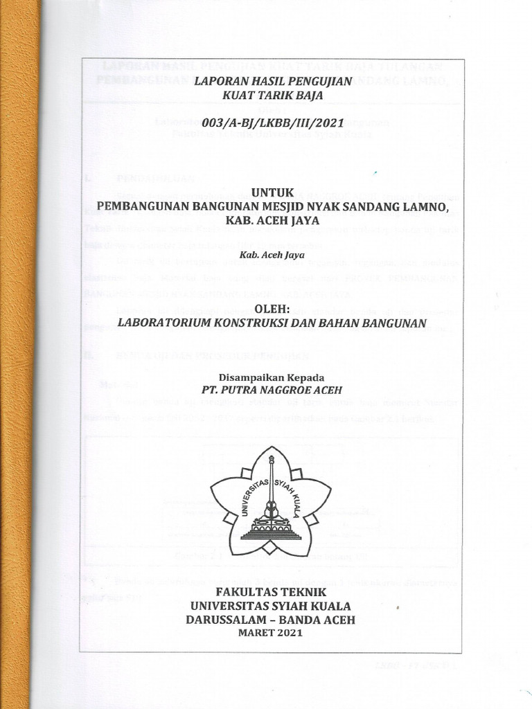 Kuat Tarik Baja D19 | PDF