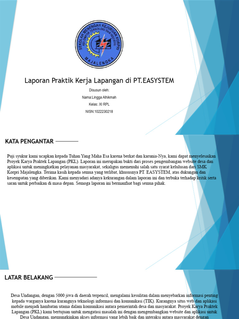 Laporan PKL Pengembangan Website Desa | PDF