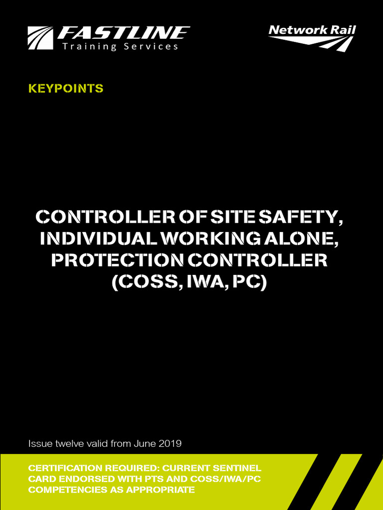 COSS Controller of Site Safety Keypoint Card 2019 Iss12 | PDF | Rail ...