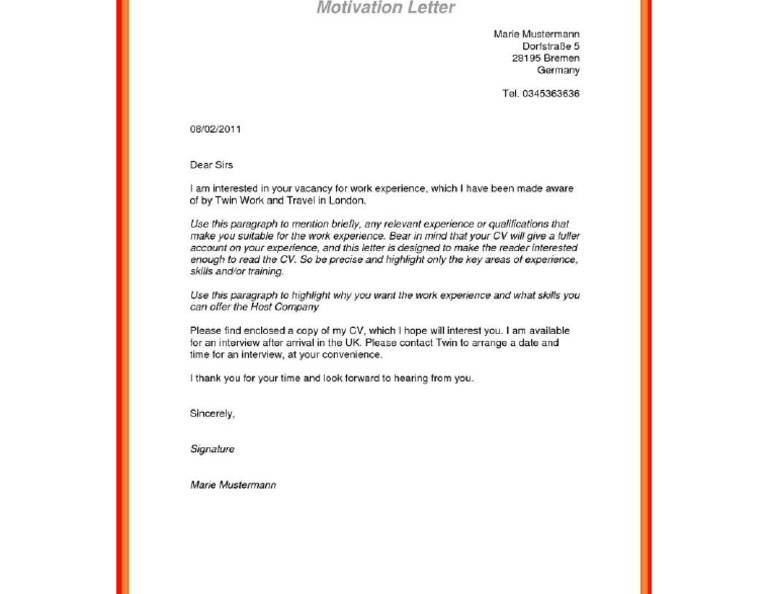 Motive Letter | PDF