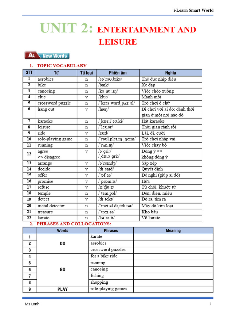 E10 Them - UNIT 2 | PDF