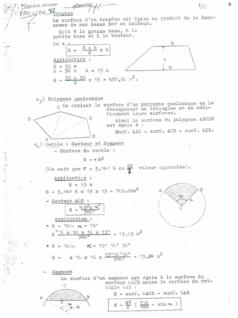 Calcul de Surface Et Volume | PDF