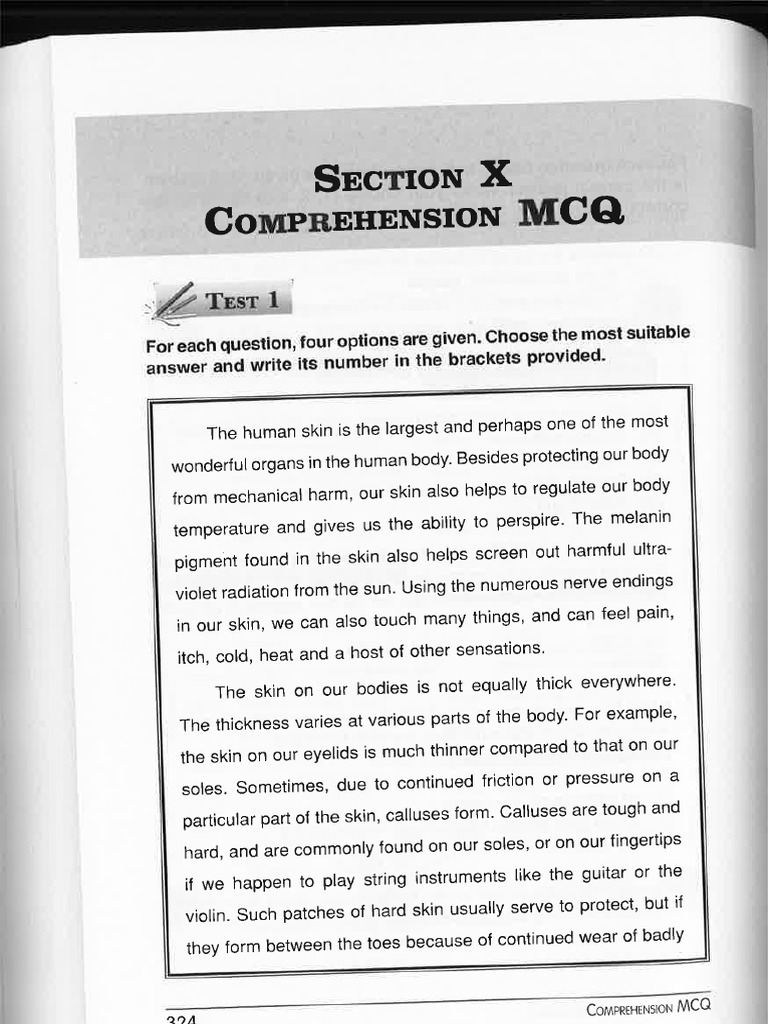 Section 10 Comprehension MCQ | PDF