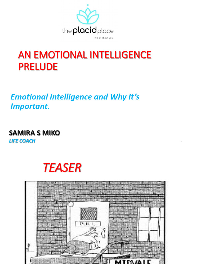 Emotional Intelligence Prelude | PDF | Self-Improvement