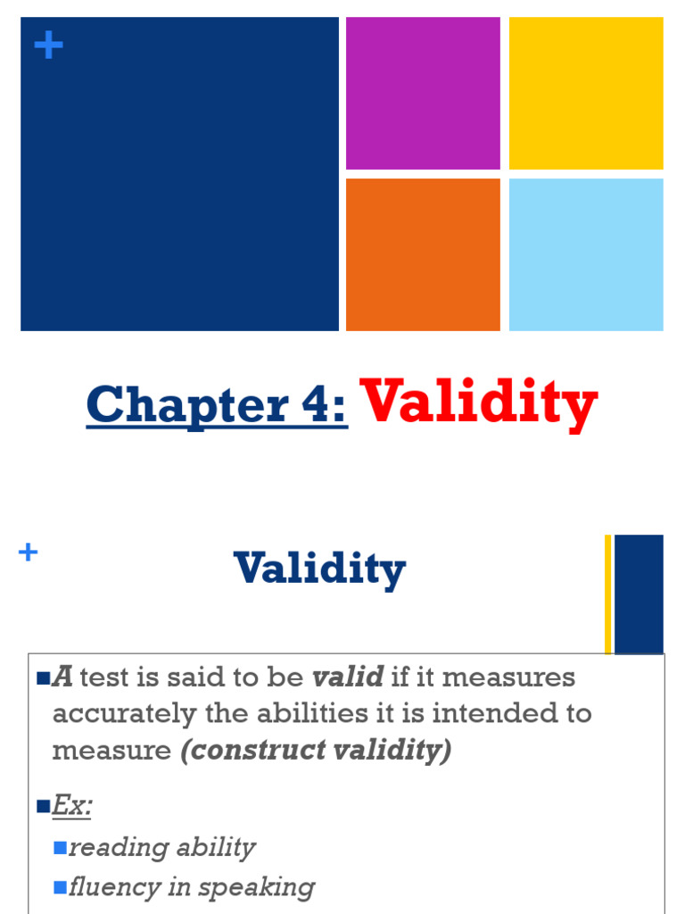 Chapter 4 - Validity | PDF | Validity (Statistics) | Cognition