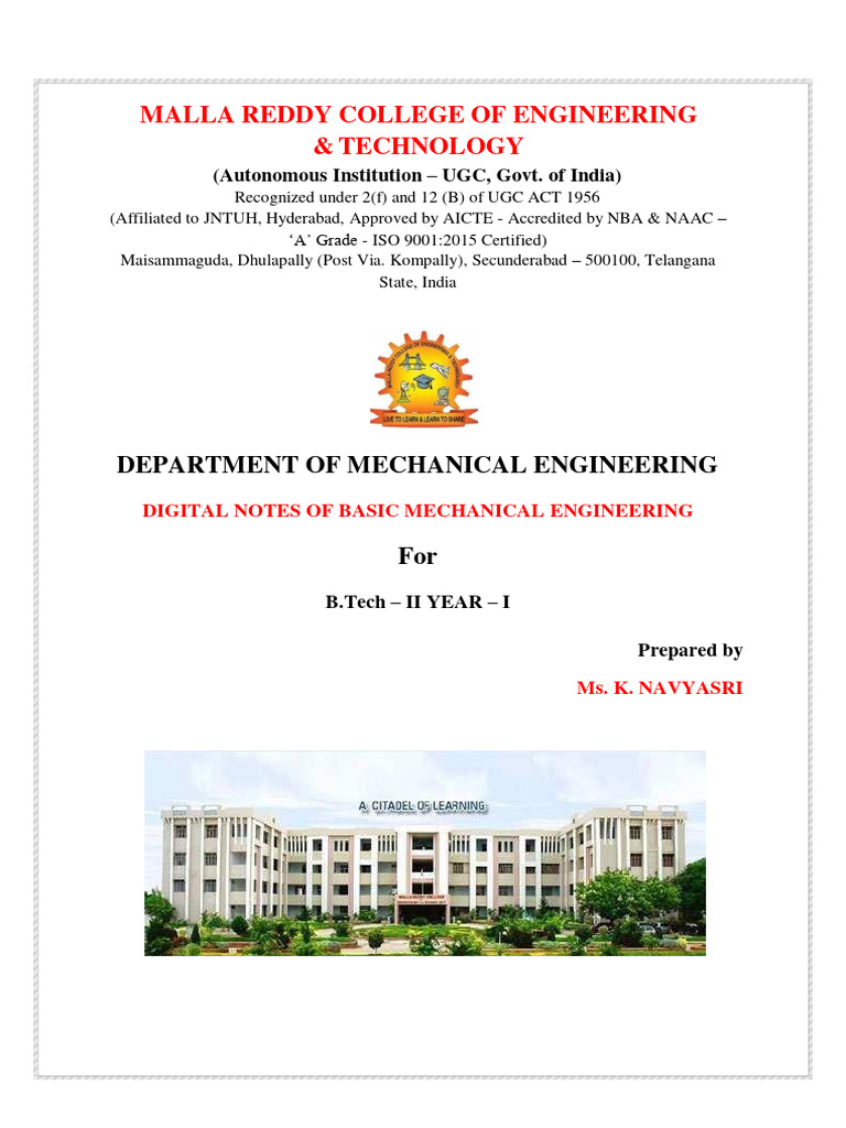 Eme - Digital Notes | PDF | Deformation (Engineering) | Stress (Mechanics)