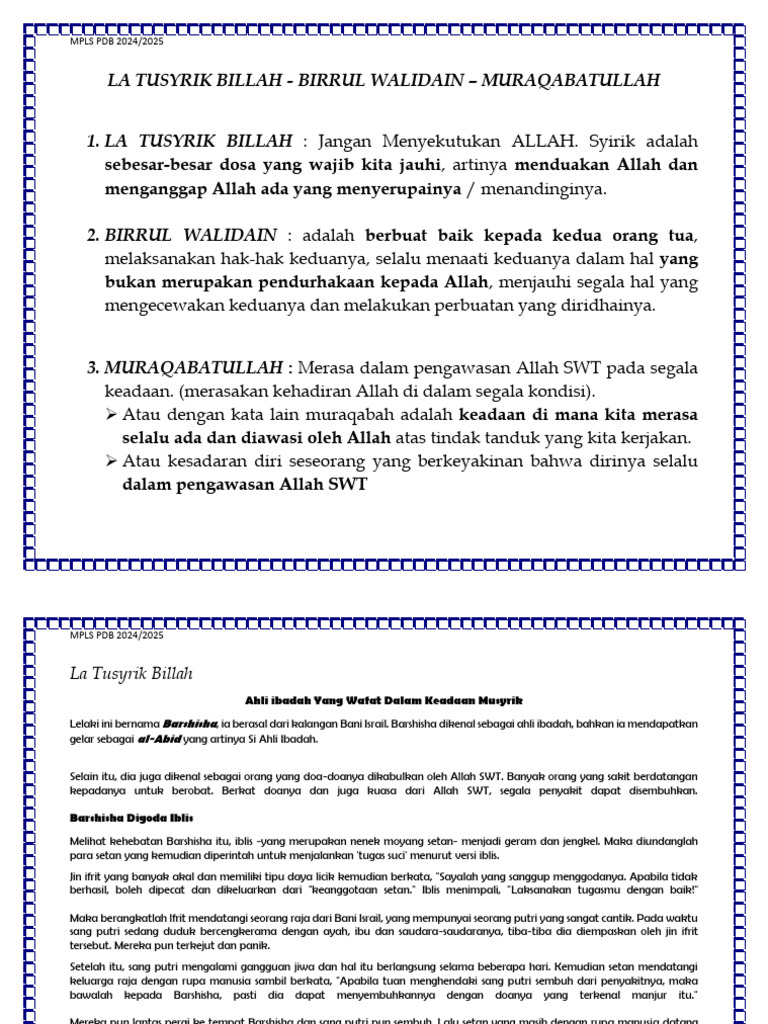 La Tusyrik Billah Mpls 2024 | PDF | Agama & Spiritualitas