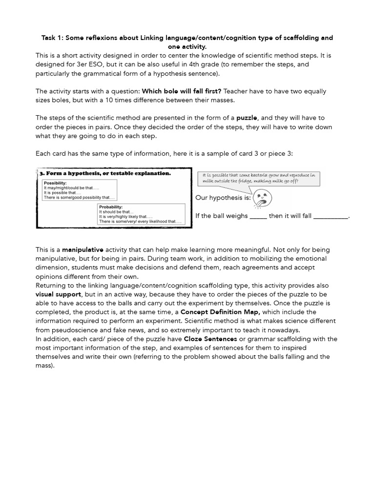 Scientific Method Puzzle for Students | PDF