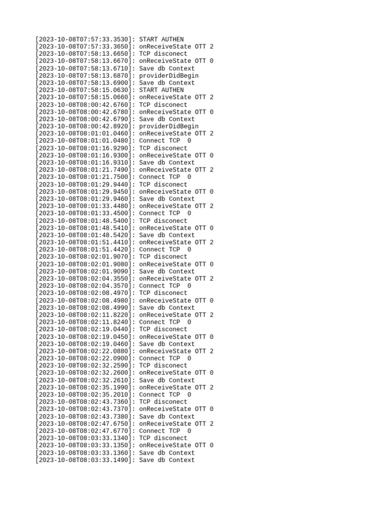 Authentication and TCP Connection Logs | PDF