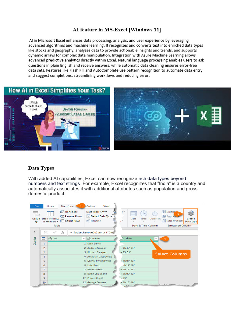 AI Feature in MS-Excel | PDF | Microsoft Excel | Machine Learning