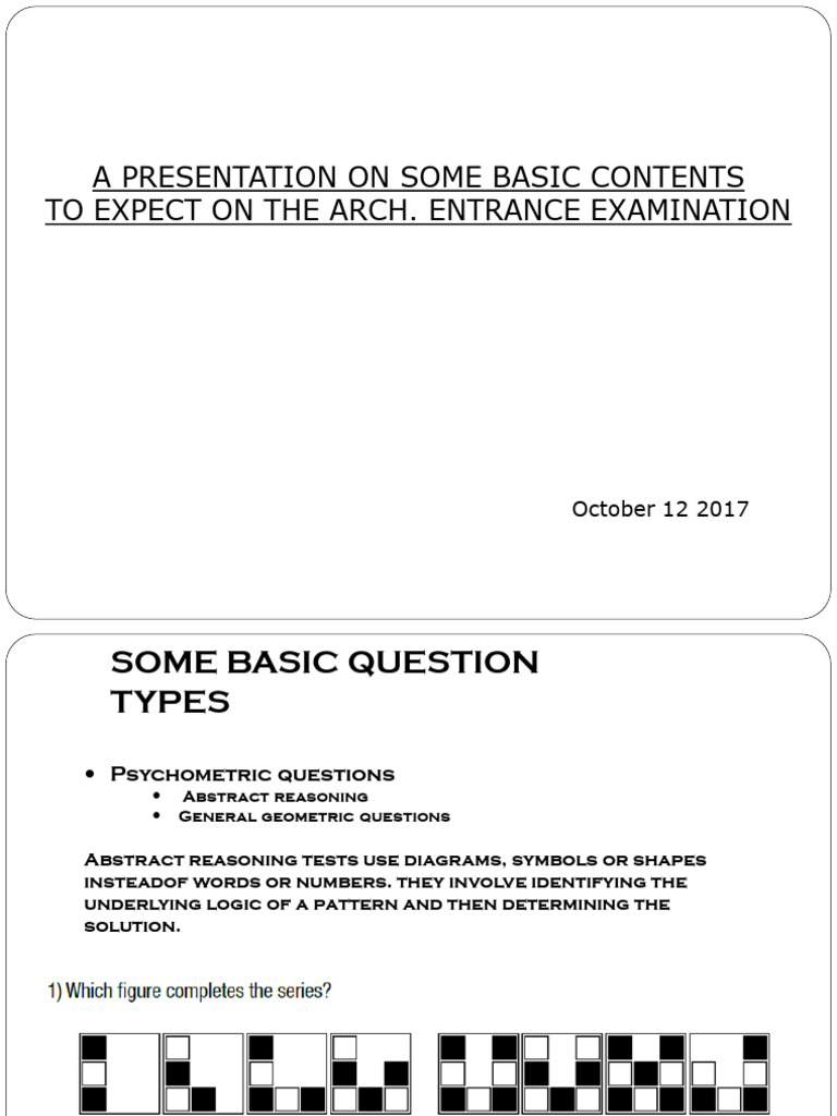 About The Arch. Entrance Exam | PDF | Art