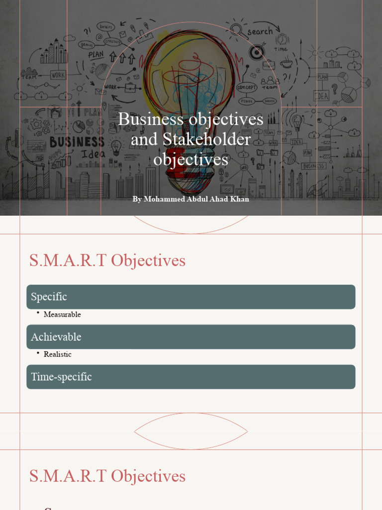 Business Studies Assignment - Business Objectives and Stakeholder ...