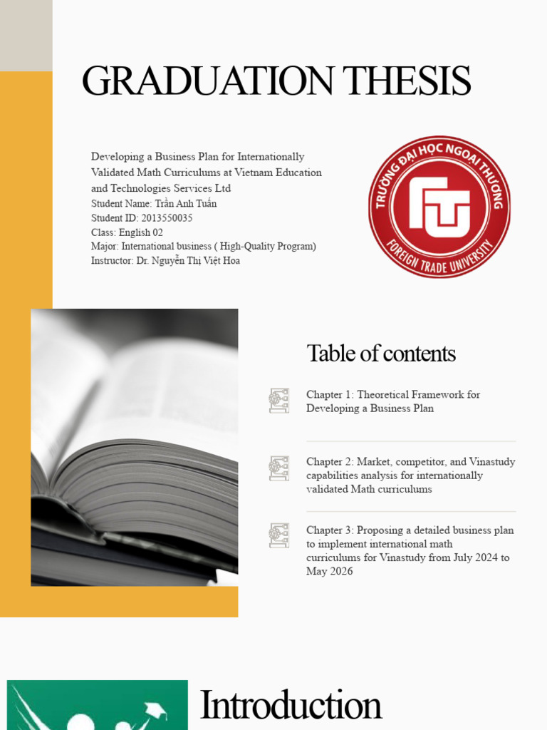 Thesis Graduation Presentation | PDF | Goal | Curriculum