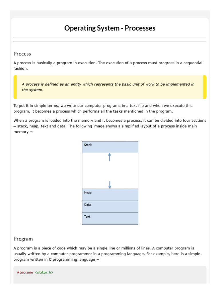 Operating System I - Processes | PDF