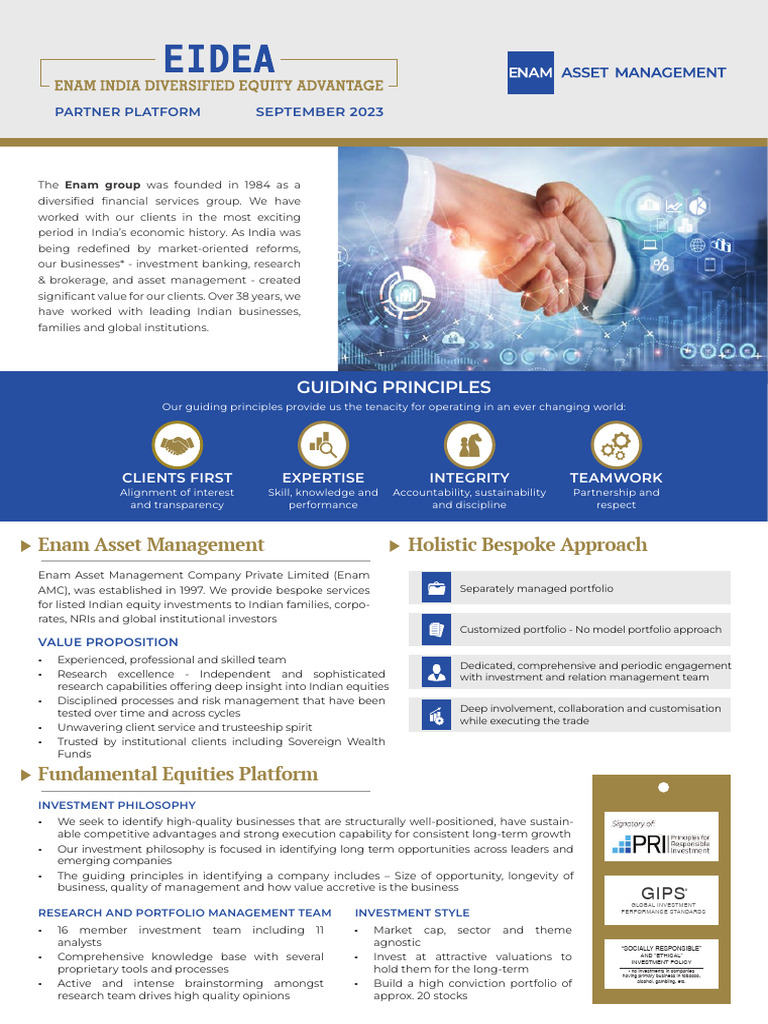 Enam - EIDEA-Flyer-Sep-2023 | PDF | Investing | Valuation (Finance)