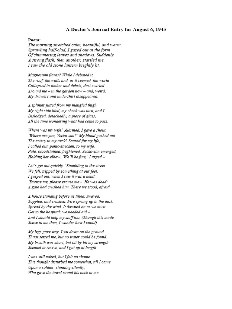 Hiroshima Survivor's Account | PDF