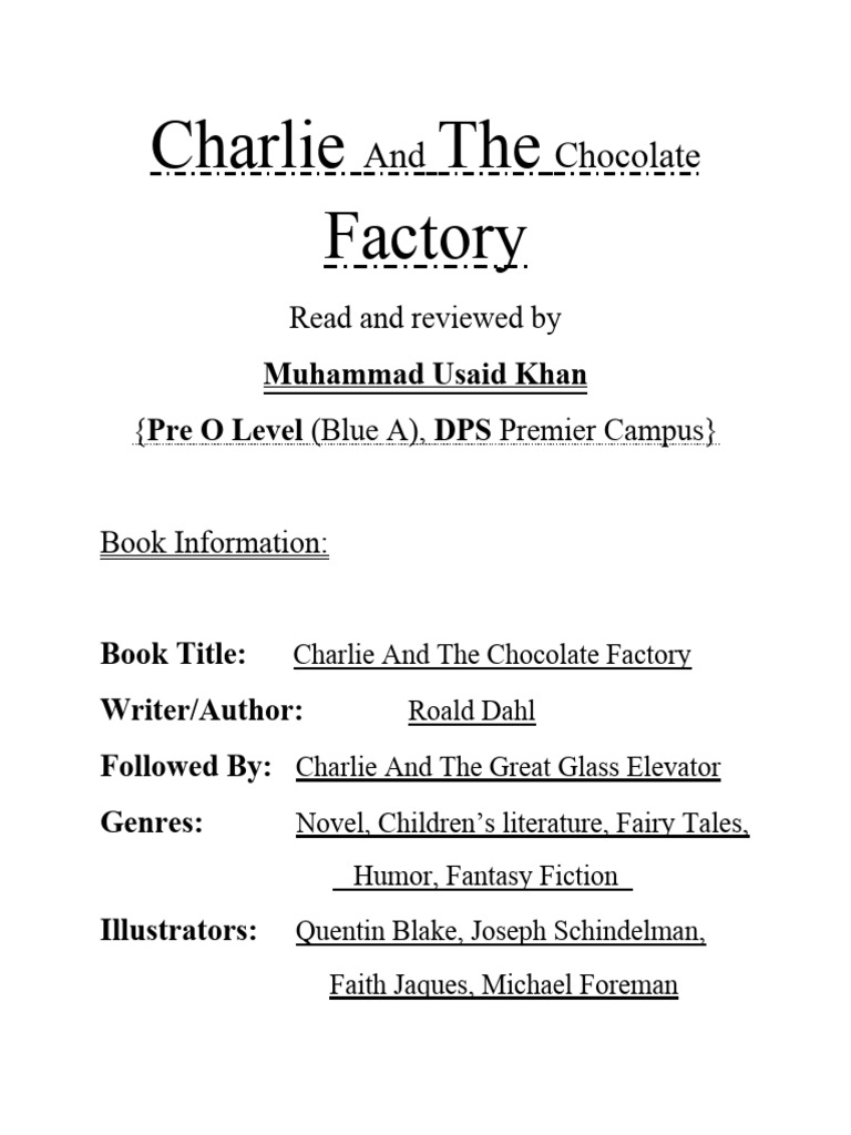Charlie and The Chocolate Factory | PDF