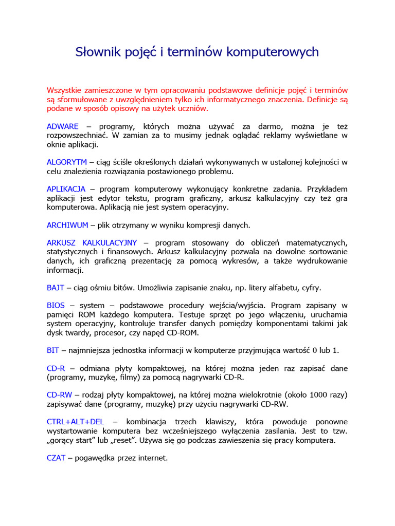 Slownik Pojec | PDF