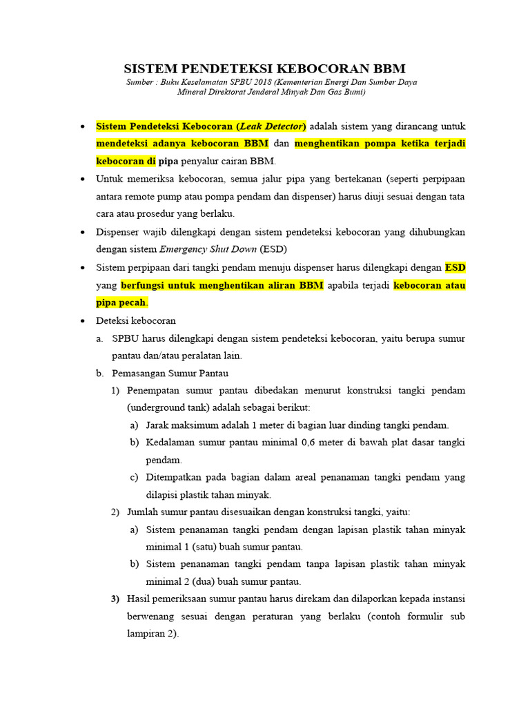 Sistem Pendeteksi Kebocoran BBM | PDF