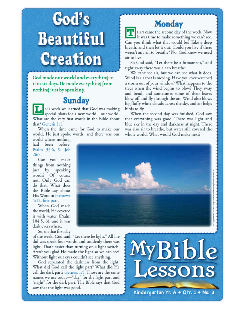Kids Lessons | PDF | Genesis Creation Narrative