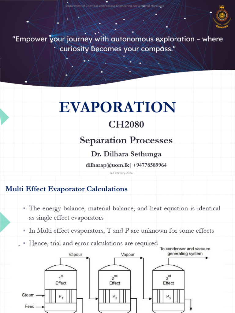Wk04-Evaporation-Part III-15 Feb 2024 | PDF | Steam | Heat Transfer Wk04-Evaporation-Part III-15 Feb 2024 | PDF | Steam | Heat Transfer
