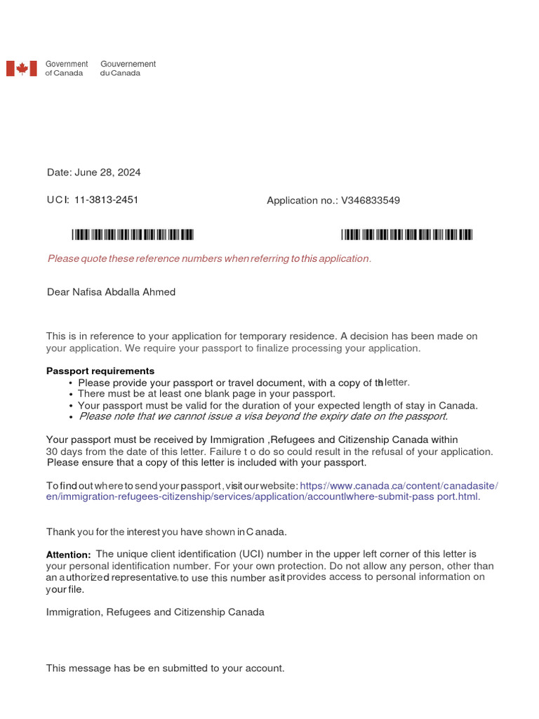 Passport Request Letter | PDF