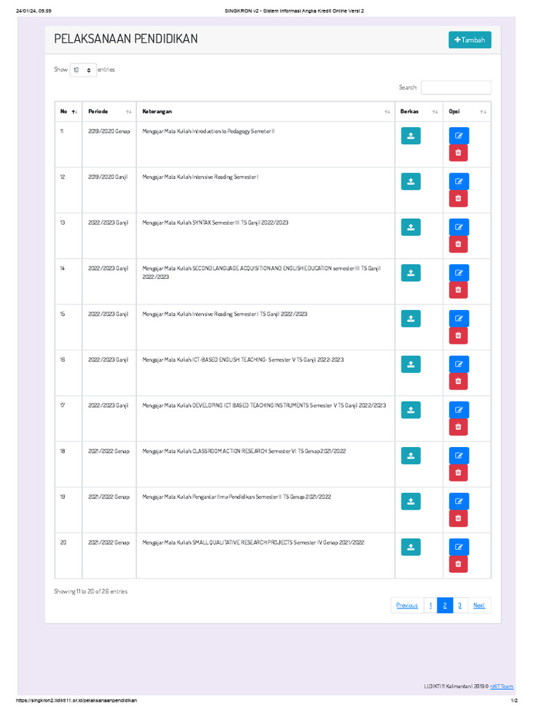 Singkron v2: Angka Kredit Online | PDF | Learning | Human Communication